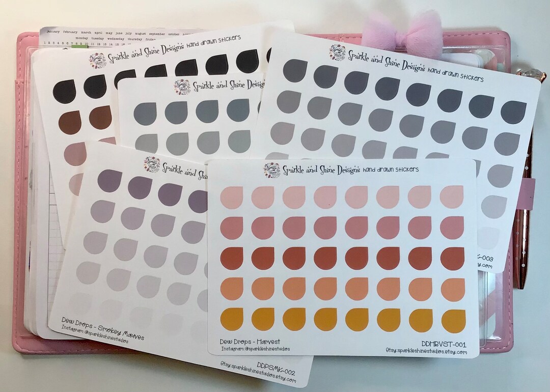 Medium Size Dew Drops Fall Colors Planner Stickers - Etsy