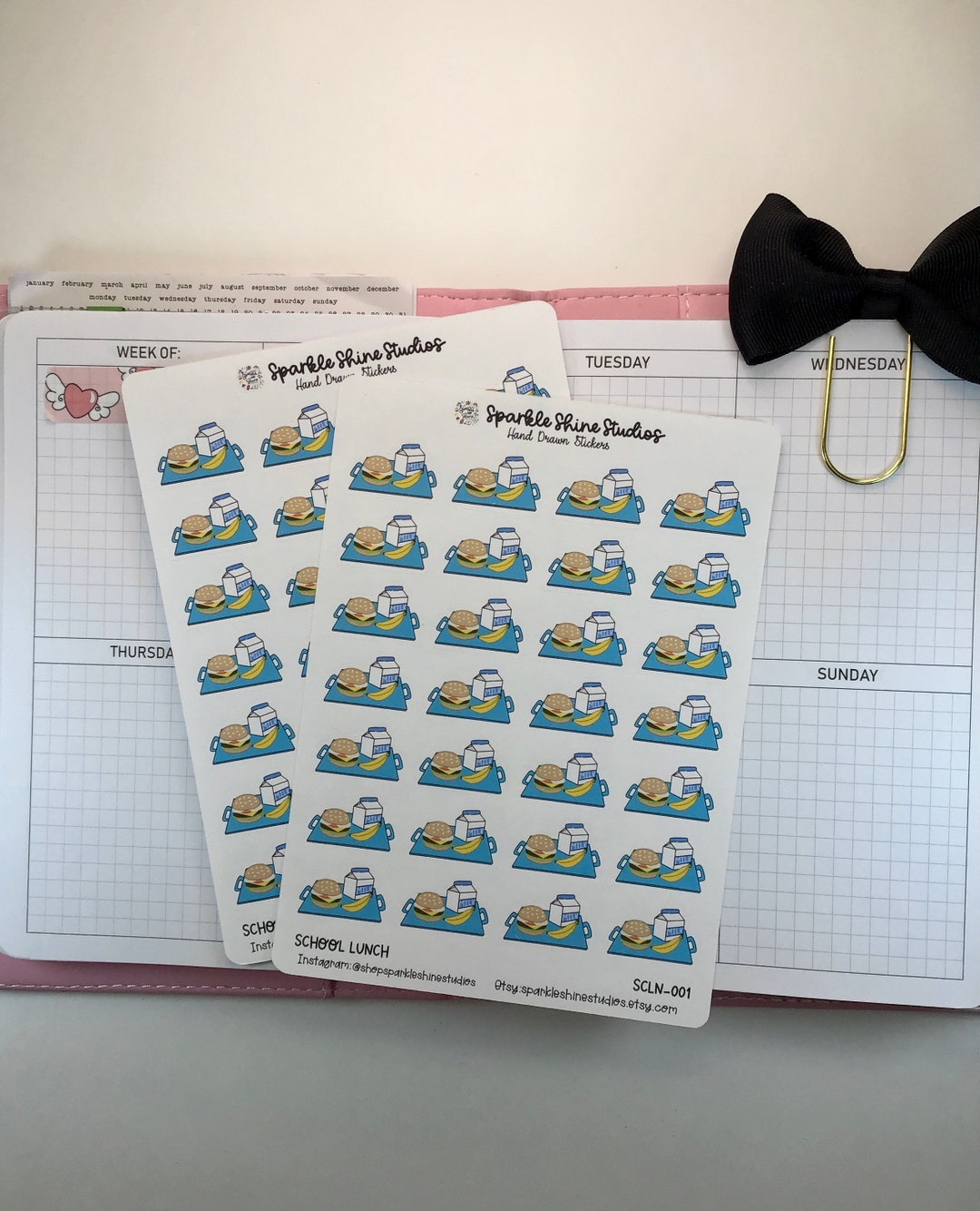 School Lunch Meal Planning Planner Stickers - Etsy