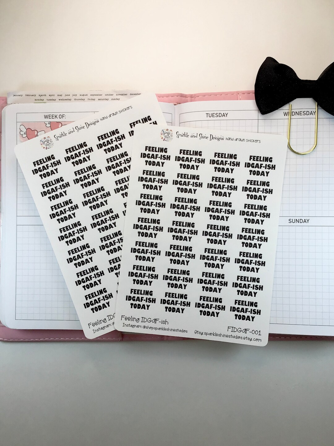 Feeling Idgaf-ish Today Sassy Snarky Planner Stickers - Etsy