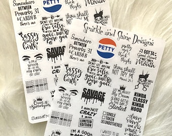 Sassy Stickers Petty Betty Planner Stickers | Etsy