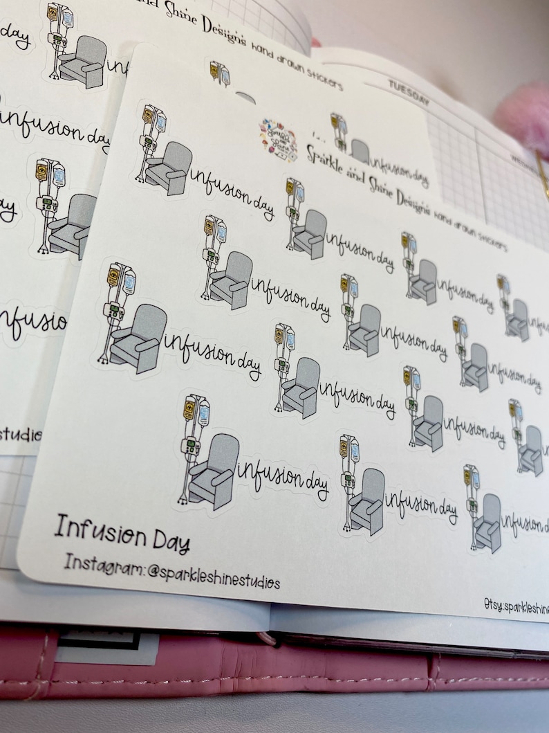 Infusion Day Chair Appointment Reminder Planner Stickers - Etsy