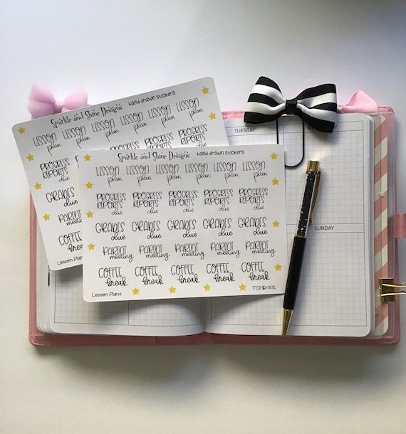 Lesson Planning Teacher Planner Stickers - Etsy