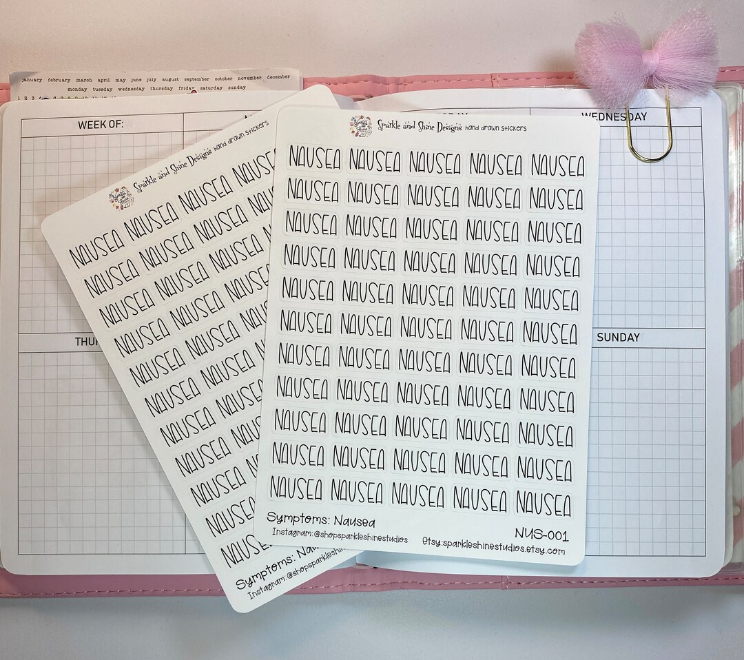 Symptoms - Nausea Planner Stickers (health and Wellness, Habit Tracking ...
