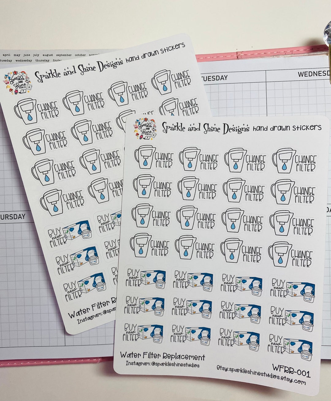 Change Water Filter Reminder Planner Stickers - Etsy