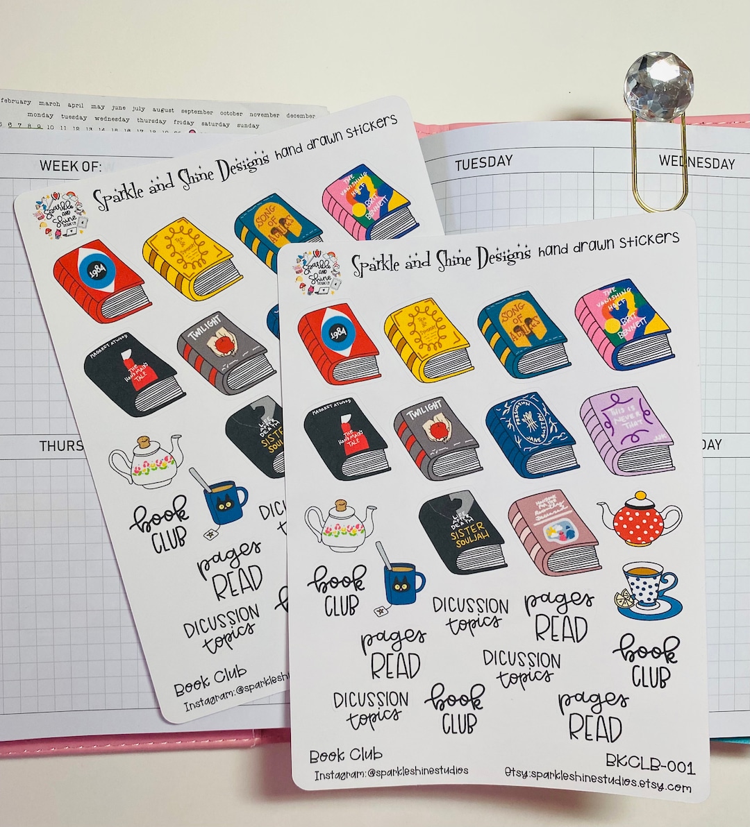 Book Club Planner Stickers - Etsy