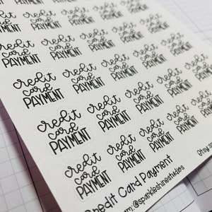 Finances - Credit Card Payment Due Reminder Script Planner Stickers - Etsy