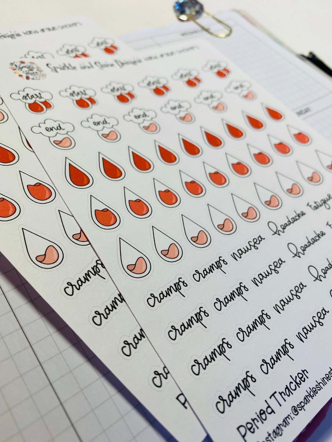 Period Tracker Planner Stickers Functional Planner Stickers - Etsy