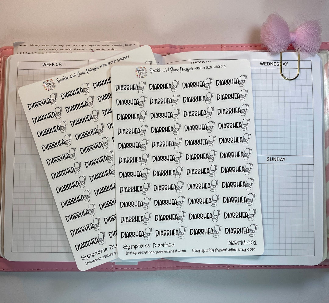 Symptoms - Diarrhea Planner Stickers (health and Wellness, Habit ...