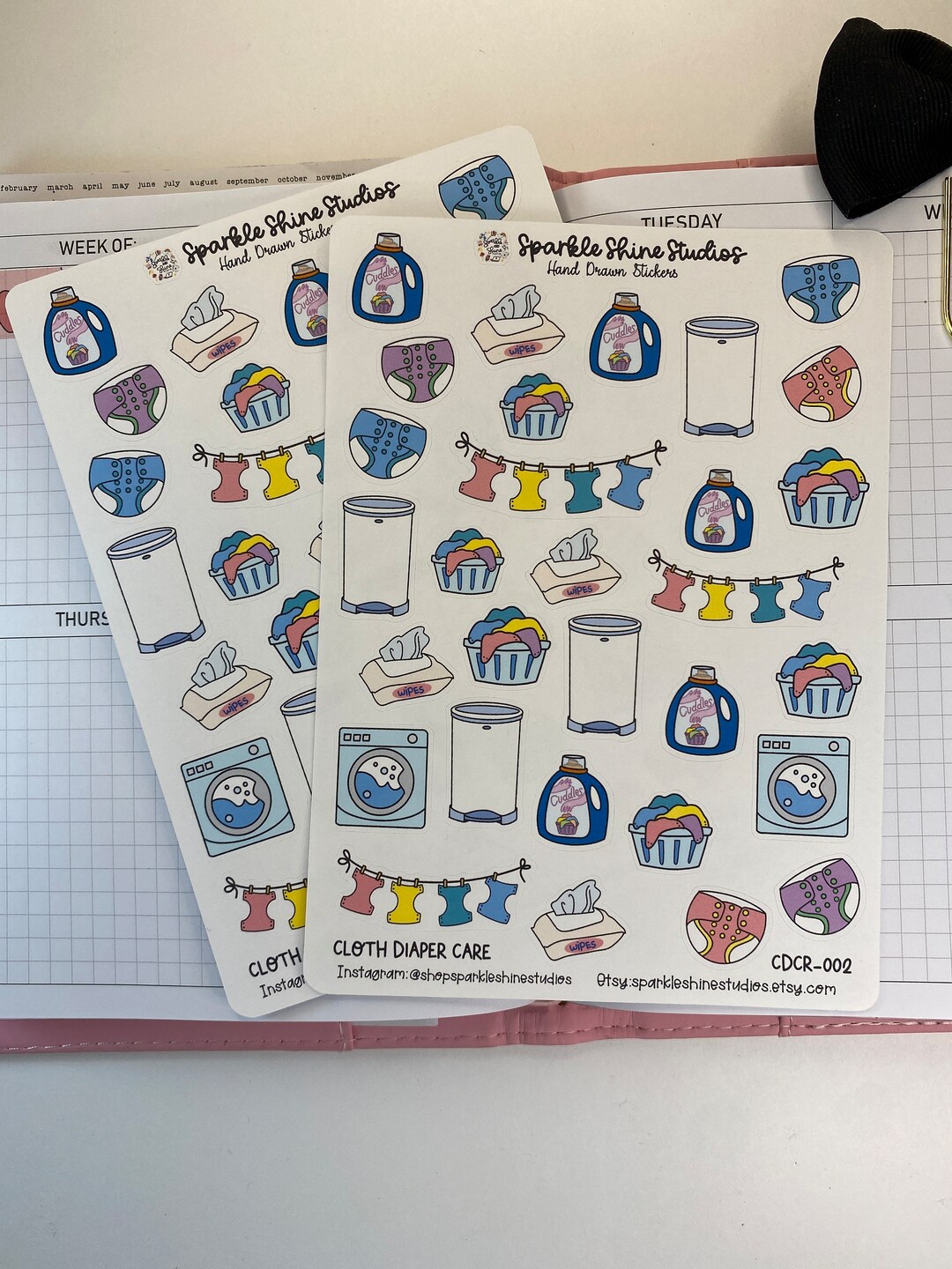 Cloth Diaper Care Baby Care Planner Stickers - Etsy