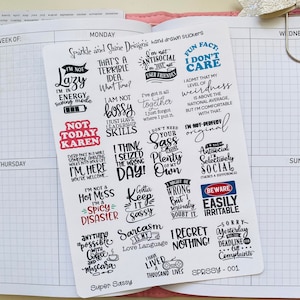 Super Sassy Planner Stickers - Etsy