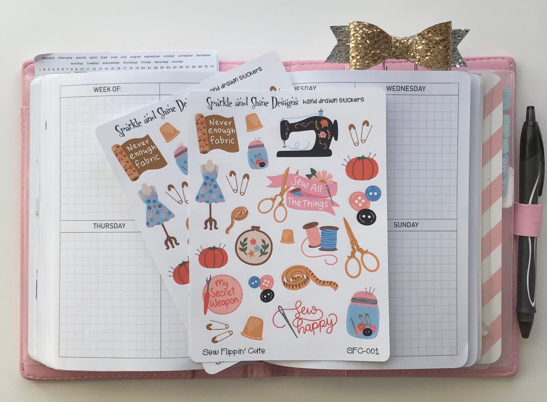 Sew Flippin’ Cute Planner Stickers - Etsy