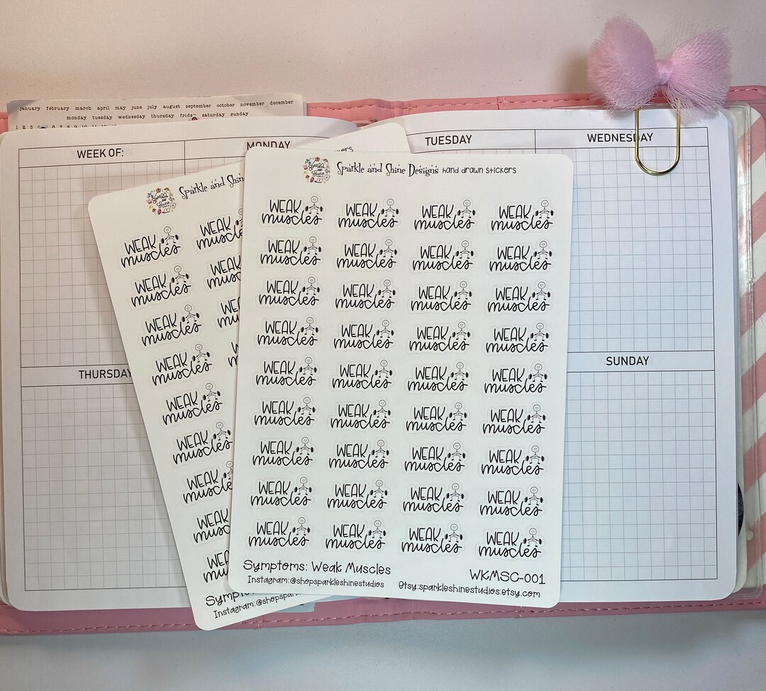 Symptoms - Muscle Weakness Planner Stickers (health and Wellness, Habit ...