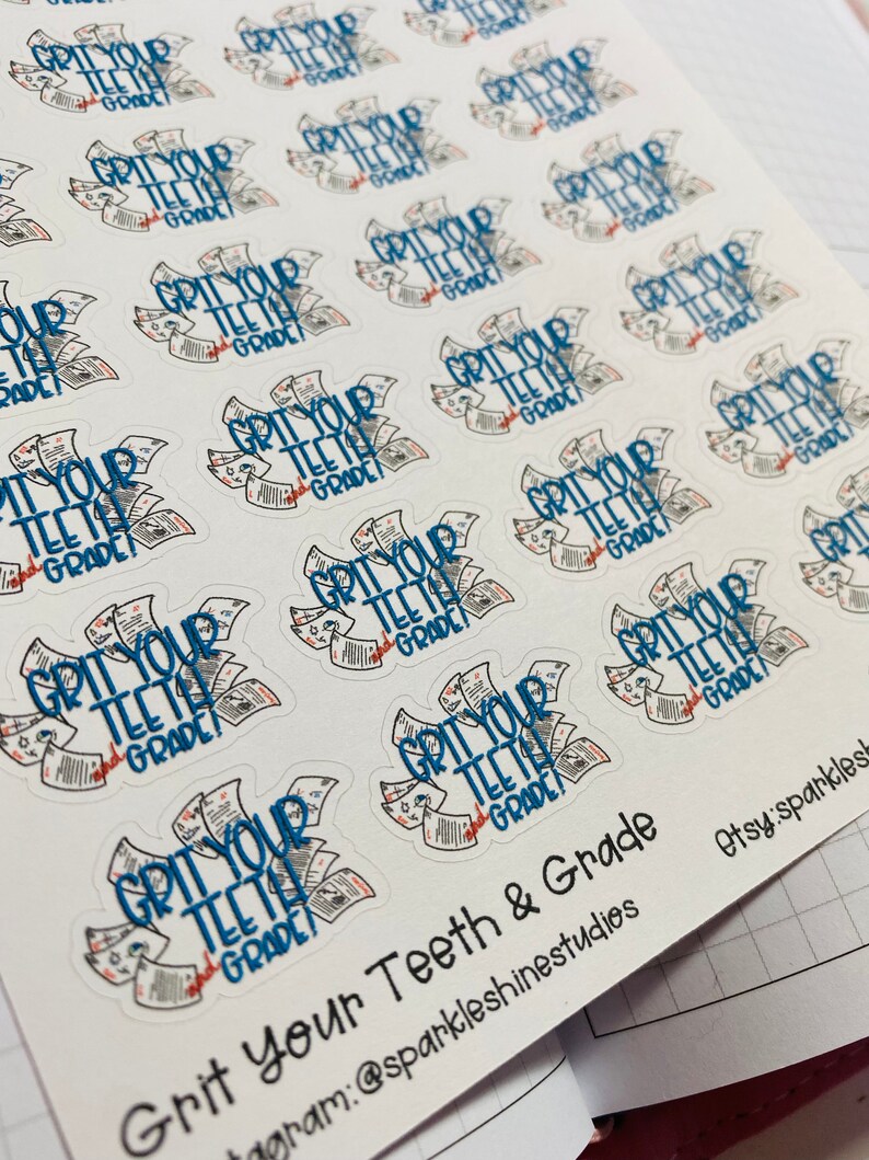 Grit Your Teeth and Grade Lesson Planning Teacher Planner Stickers - Etsy