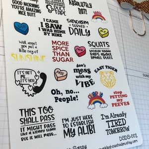 Double Super Duper Sassy Snarky Planner Stickers - Etsy