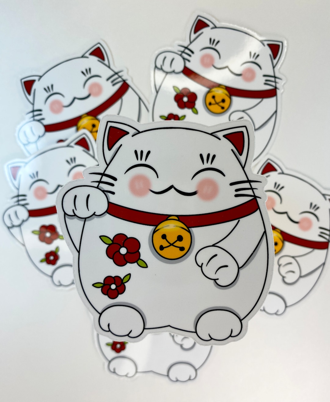 Waterproof Maneki-neko Lucky Cat Vinyl Stickers (laptop Stickers, Water ...