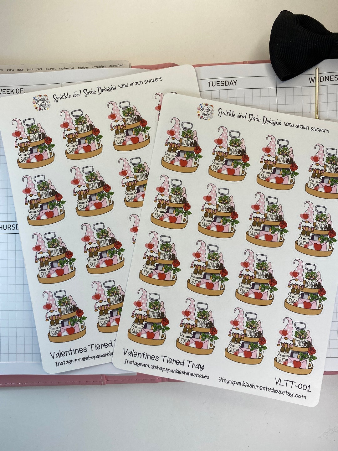 Valentines Day Tiered Tray Planner Stickers - Etsy