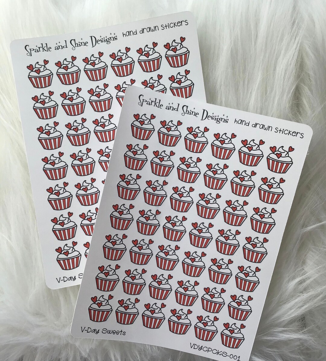 V-day Cupcakes Valentines Day Planner Stickers - Etsy