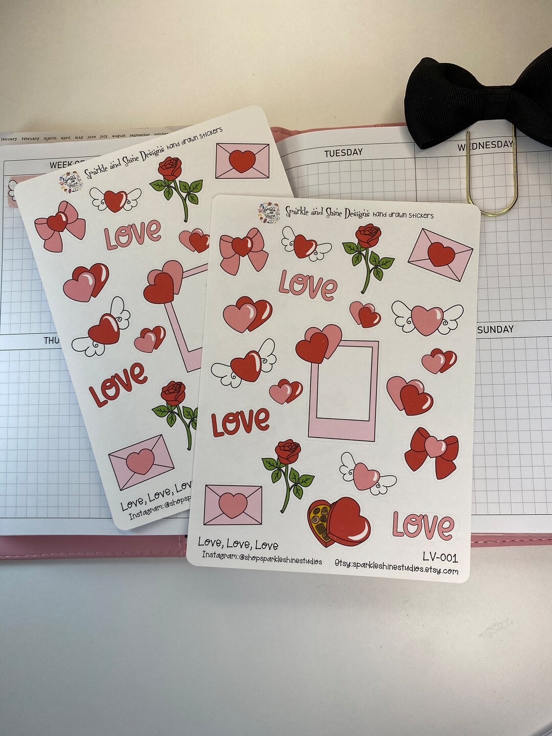 Love Love Love Valentines Day Planner Stickers - Etsy