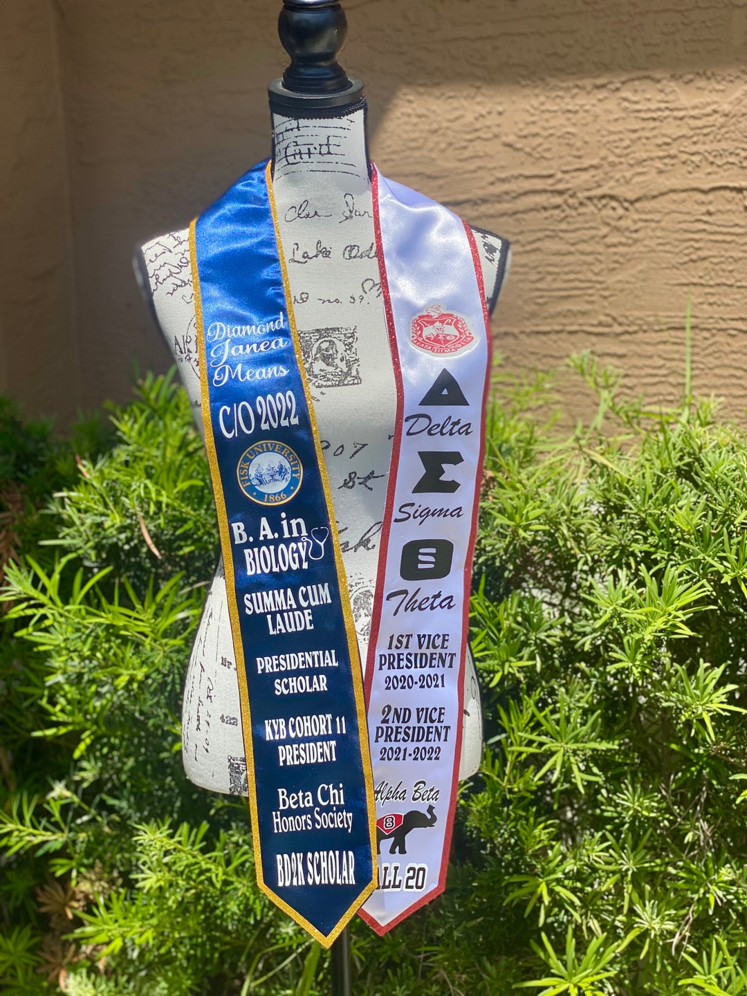 Dual Colored Panel Custom Graduation Stole HBCU Style - Etsy