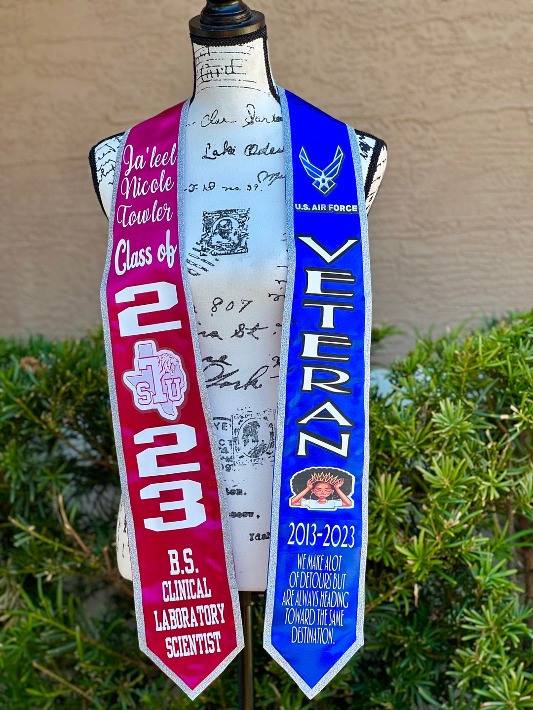 Dual Colored Panel Custom Graduation Stole HBCU Style - Etsy