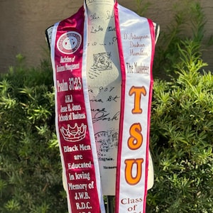 Angled Bottom- Dual Colored Panel Custom Graduation Stole (HBCU Style ...