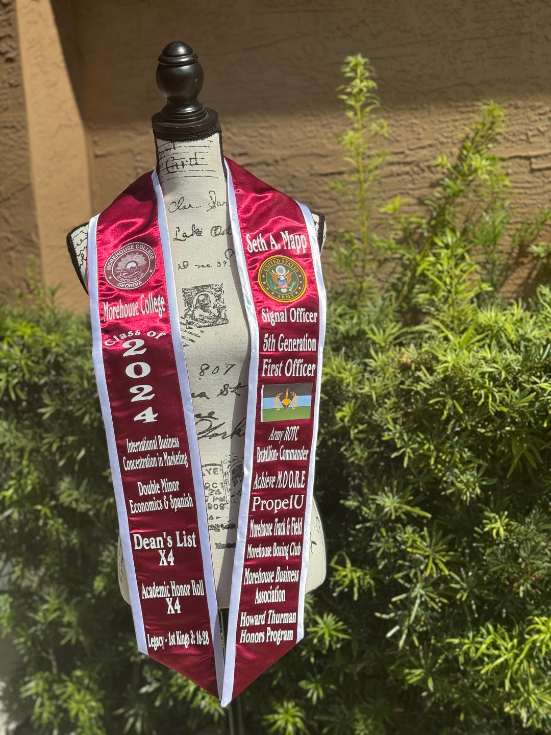 Two-toned : Angled Bottom Custom Graduation Stole HBCU Style - Etsy