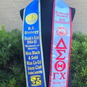 Angled Bottom- Dual Colored Panel Custom Graduation Stole (HBCU Style ...