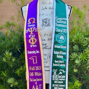 Dual Colored Panel Custom Graduation Stole (HBCU Style) - Etsy