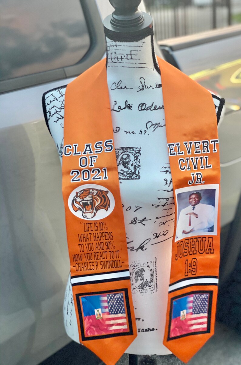 Solid Color Custom Graduation Stole HBCU Style | Etsy