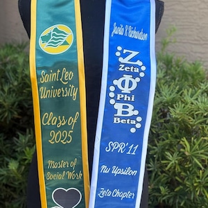 Angled Bottom- Dual Colored Panel Custom Graduation Stole (HBCU Style ...