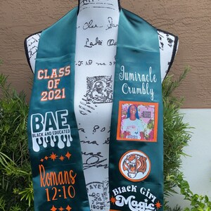 Solid Color Custom Graduation Stole HBCU Style - Etsy