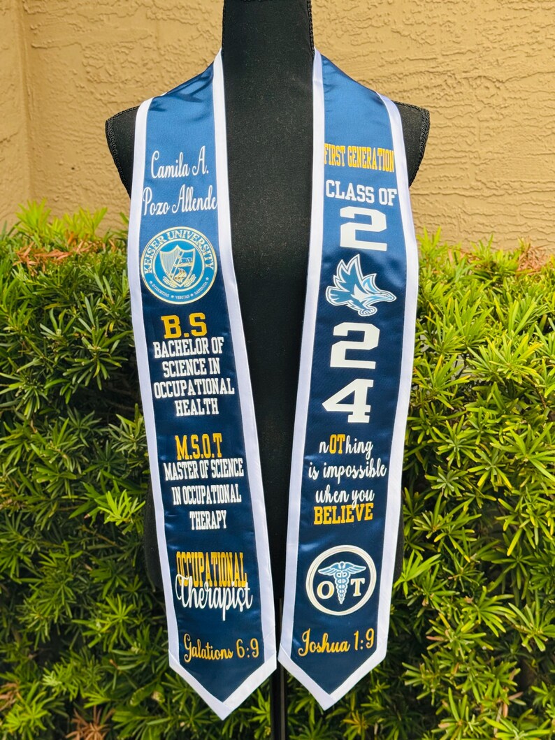 Two-toned Custom Graduation Stole (HBCU Style) - Etsy