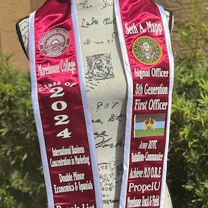 Two-toned : Angled Bottom Custom Graduation Stole (HBCU Style) - Etsy