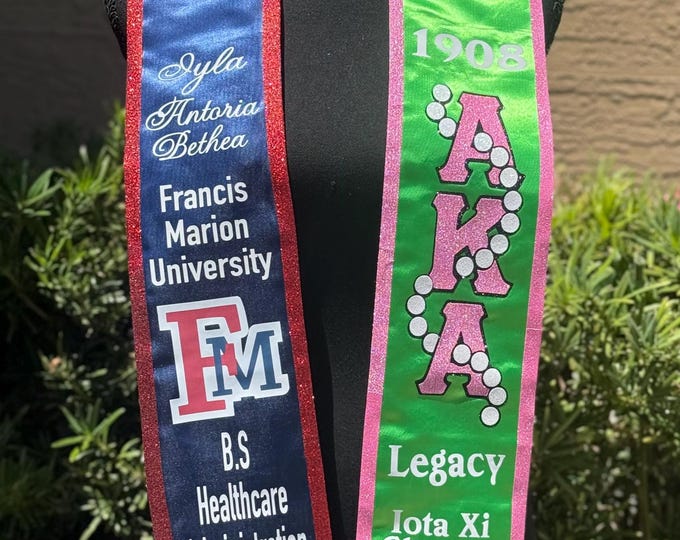 Miki Malone:expedited Two-toned Custom Graduation Stole (HBCU Style) - Etsy