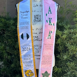 Angled Bottom- Dual Colored Panel Custom Graduation Stole (HBCU Style ...