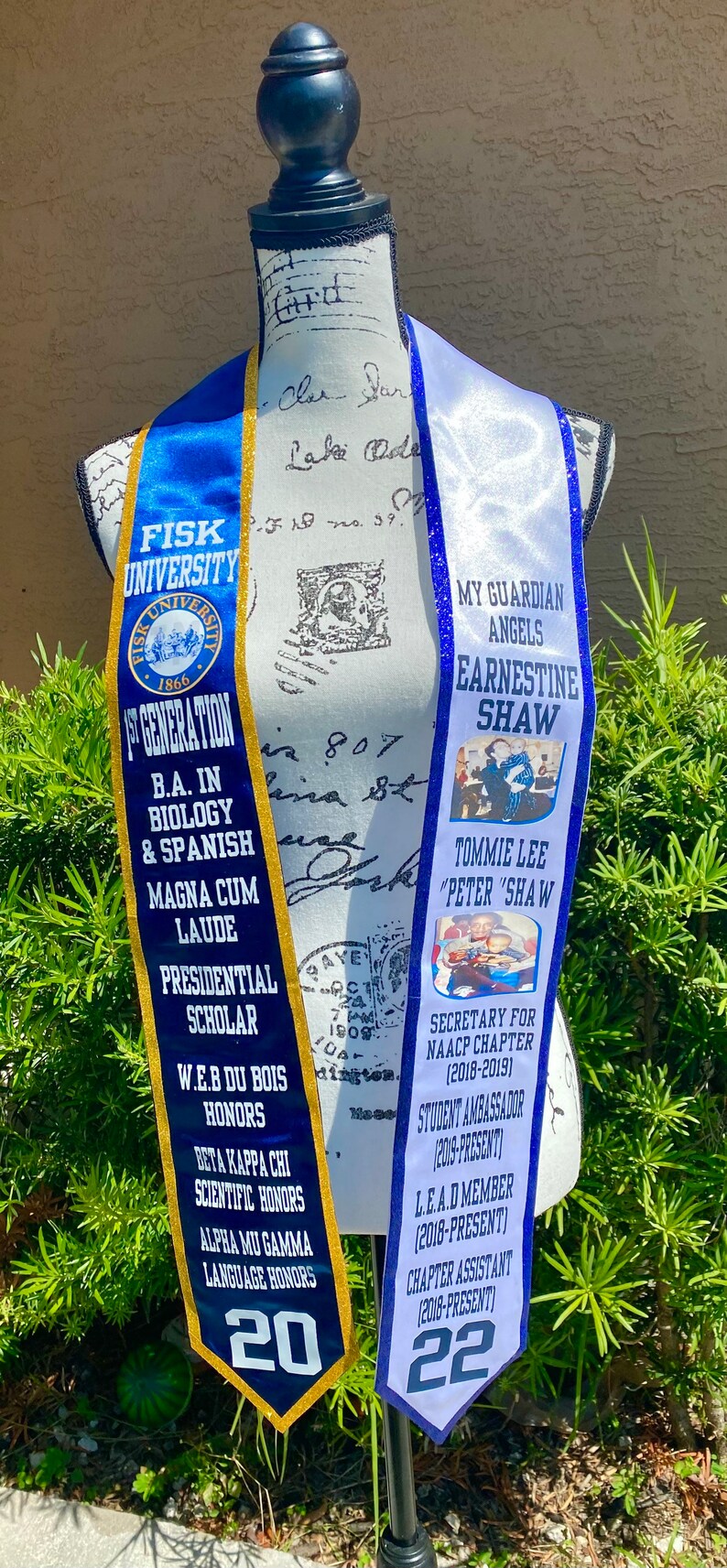 Dual Colored Panel Custom Graduation Stole HBCU Style - Etsy