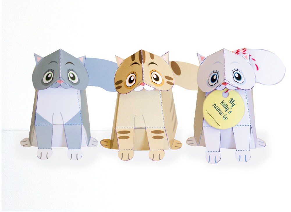 Printable Cat Paper Craft / Cat Sculpture/ Low Poly / | Etsy