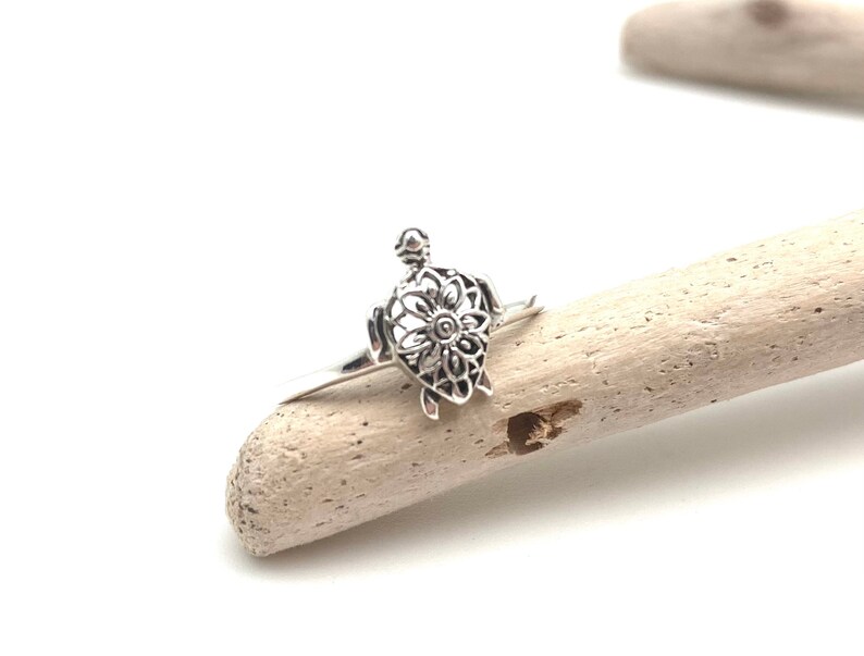 Oxidized Sterling Silver Turtle Ring, Hawaii Ocean Jewelry - Etsy
