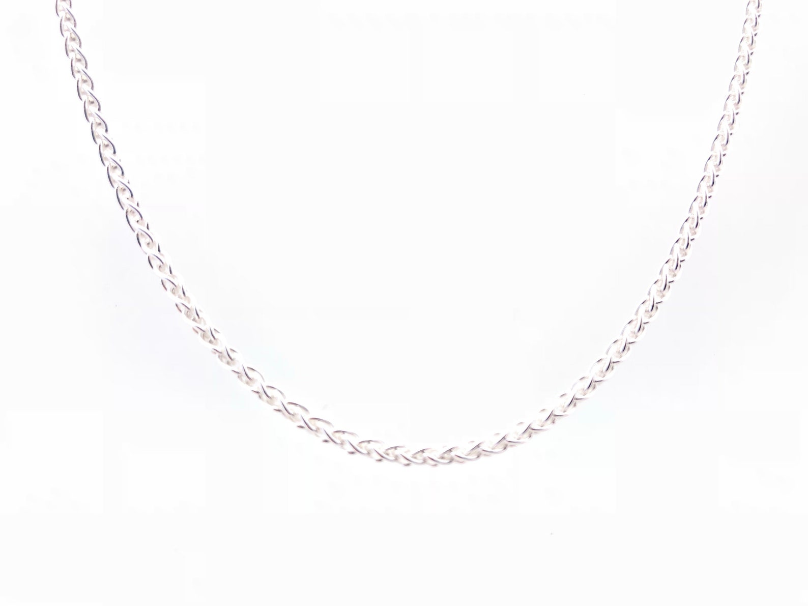Silver Wheat Chain 2.5mm // Wheat Chain 060 // Medium Size Pendant ...