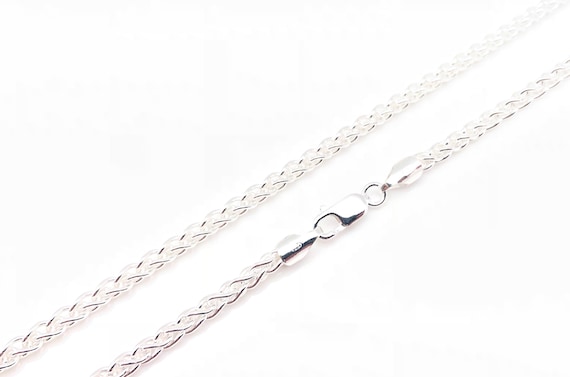 Silver Wheat Chain 3.4mm // Wheat Chain 080// Spiga Chain // | Etsy