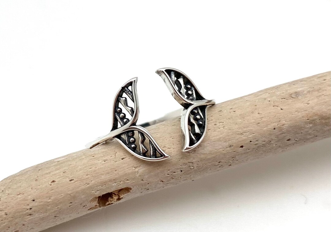 Wal Schwanz Ring / Silber Wal Schwanz Ring / Bali Wal Ring / oxidierter ...