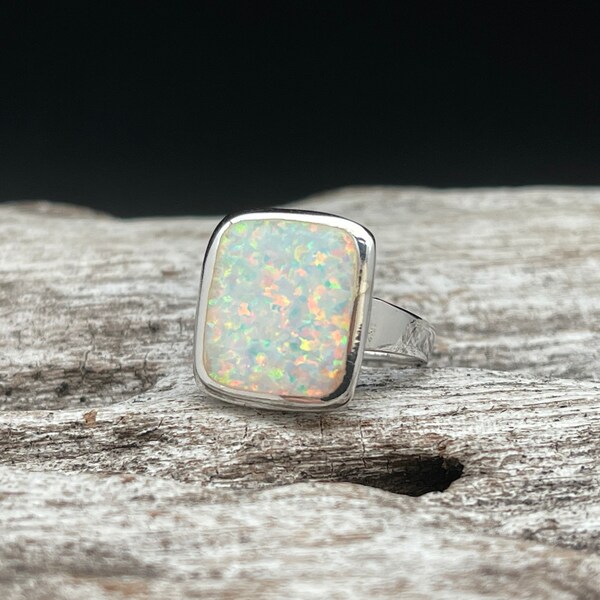 Rectangle Opal Ring - Etsy
