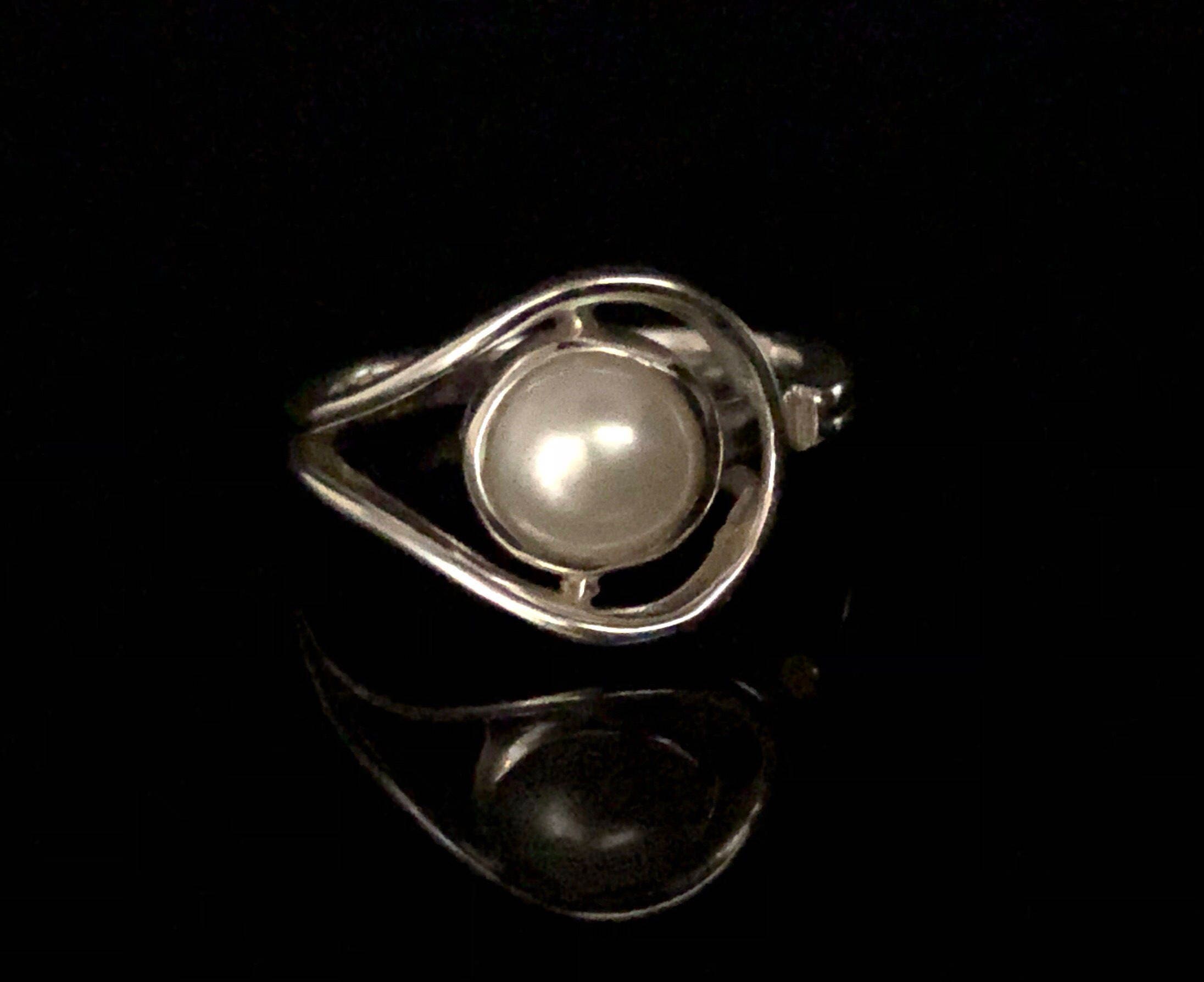 Pearl Ring Set in 925 Sterling Silver // Natural Freshwater Pearl Ring ...