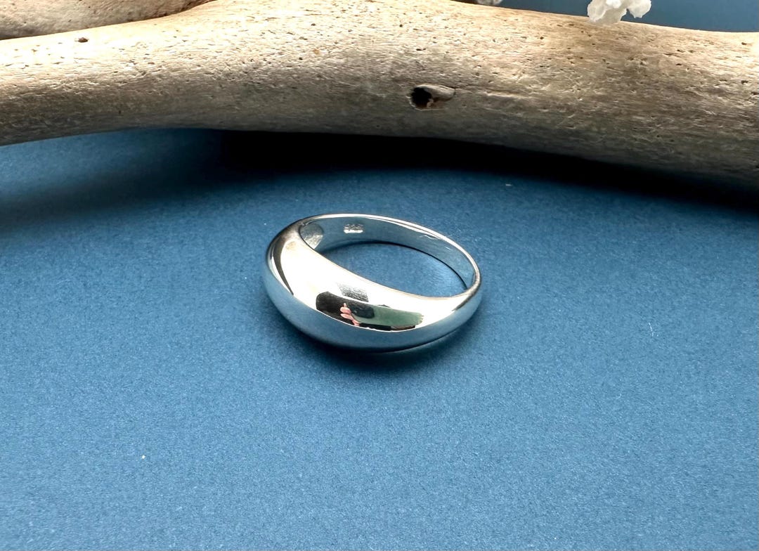 Sterling Silver Dome Ring – Modern Stackable Band - Etsy