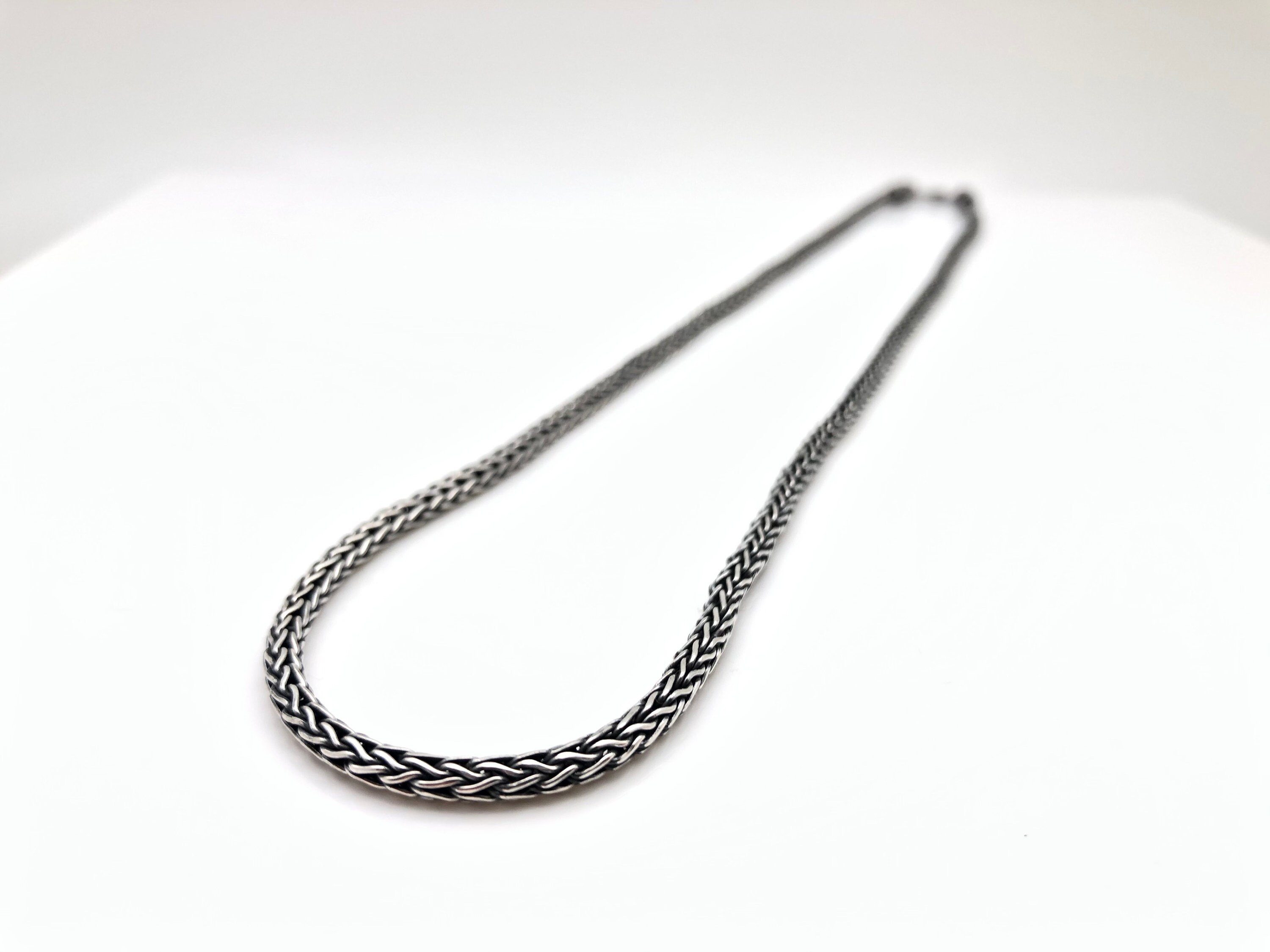 Foxtail Necklace // 3mm Bali Foxtail Chain // 925 Sterling Silver ...