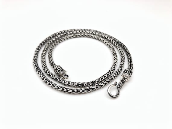Foxtail Necklace // 2.5mm Bali Foxtail Chain // 925 Sterling - Etsy