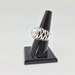 Silver Pearl Ring // 925 Sterling Silver // Raised Zebra Pattern ...
