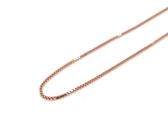 Rose Gold Box Chain 16”, 18”, 20” / Pendant Rose Gold Box Chain 1mm ...
