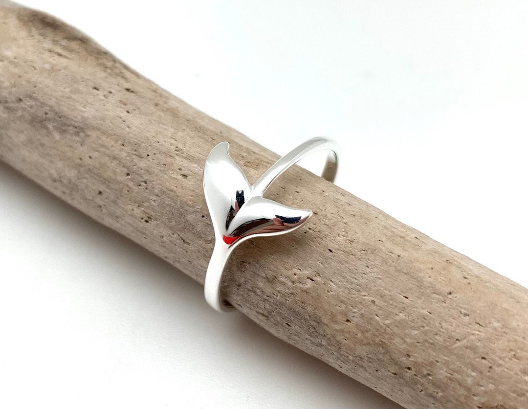 Whale Tail Ring / Silver Whale Tail Ocean Ring / Bali Whale Ring ...