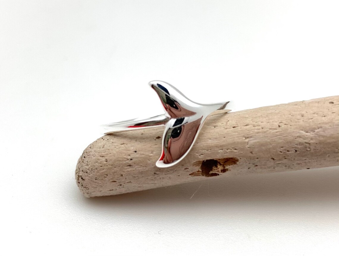 Whale Tail Ring / Silver Whale Tail Ocean Ring / Bali Whale Ring ...
